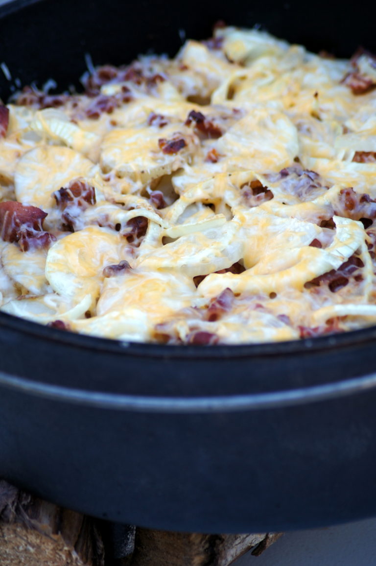 Dutch Oven Potatoes - Three Guys Outside